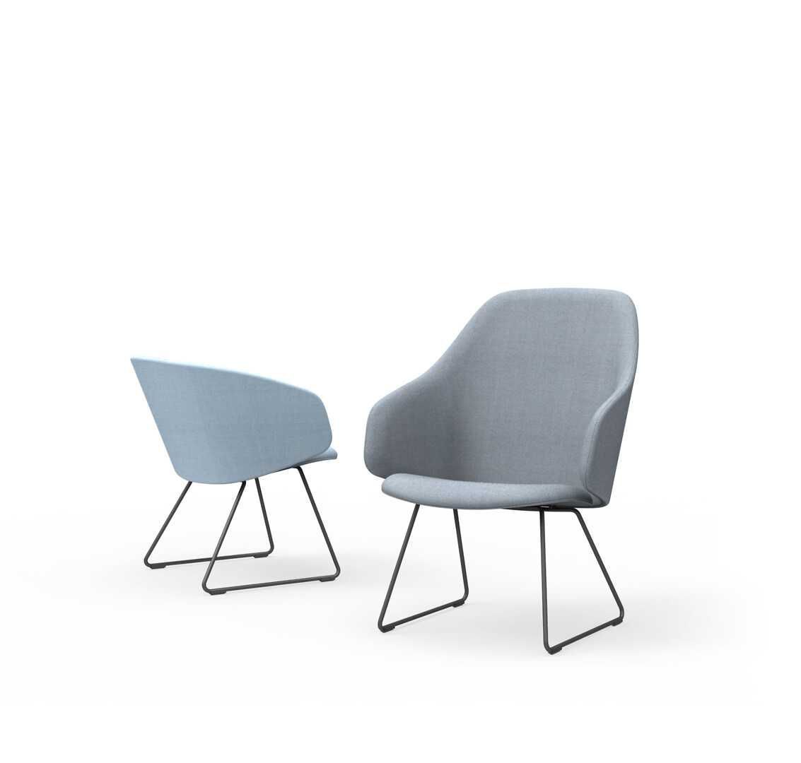 Contemporary chair - Sola - Martela - indoor / fabric / metal base