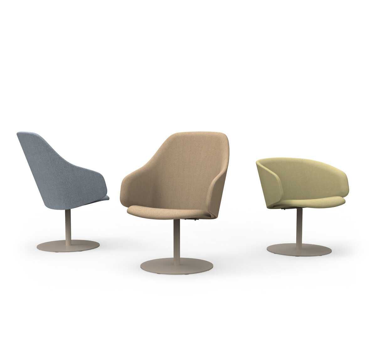 Contemporary chair - Sola - Martela - indoor / fabric / metal base