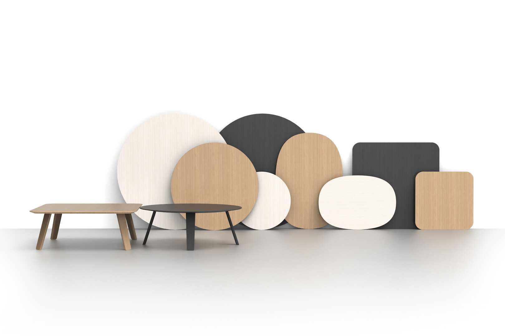 Scandinavian design coffee table - OONA - Martela - oak / ash / wooden base