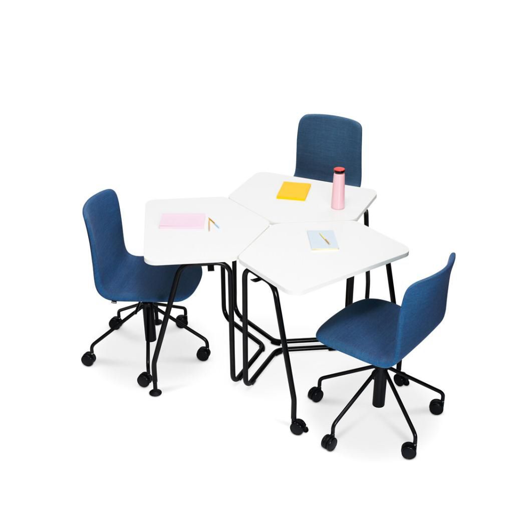 Free-standing desk - PENTAGO - Martela - individual / contemporary / oak