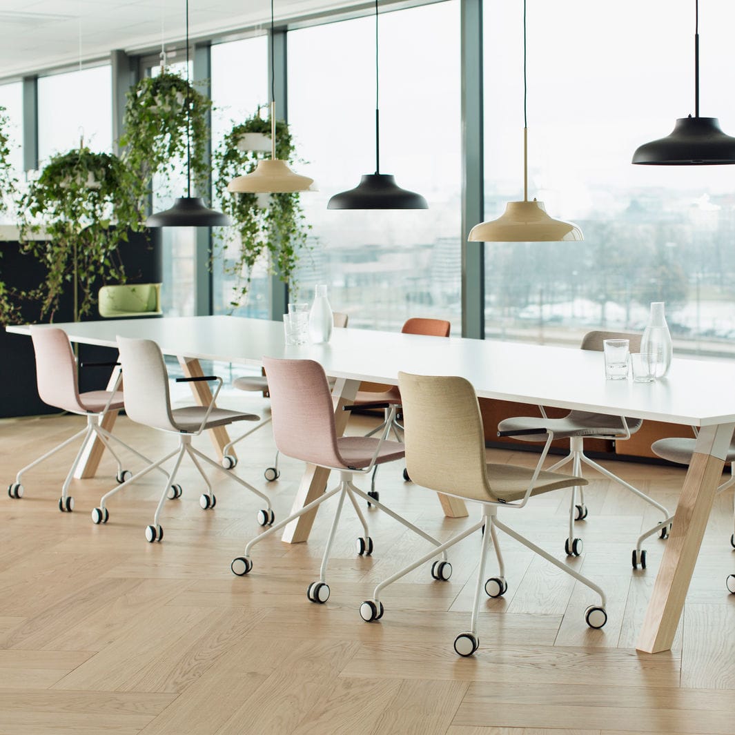 Contemporary office chair - SOLA - Martela - indoor / fabric / oak