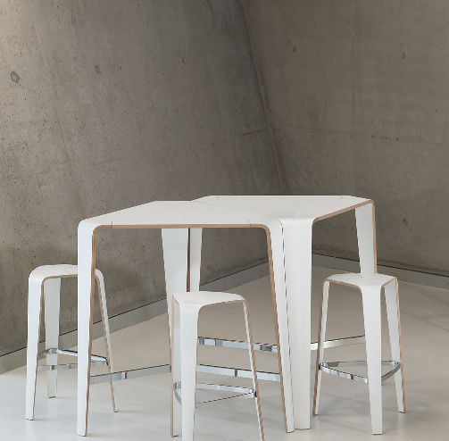 Minimalist design high bar table - HOC - Haworth Europe - laminated ...