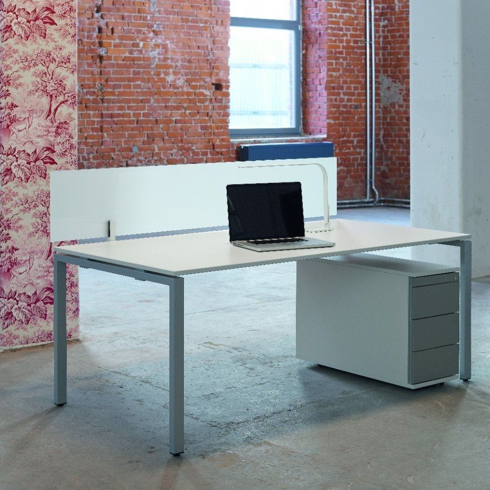 Desk mounted office divider - UNIVERSAL - Haworth Europe - glass ...