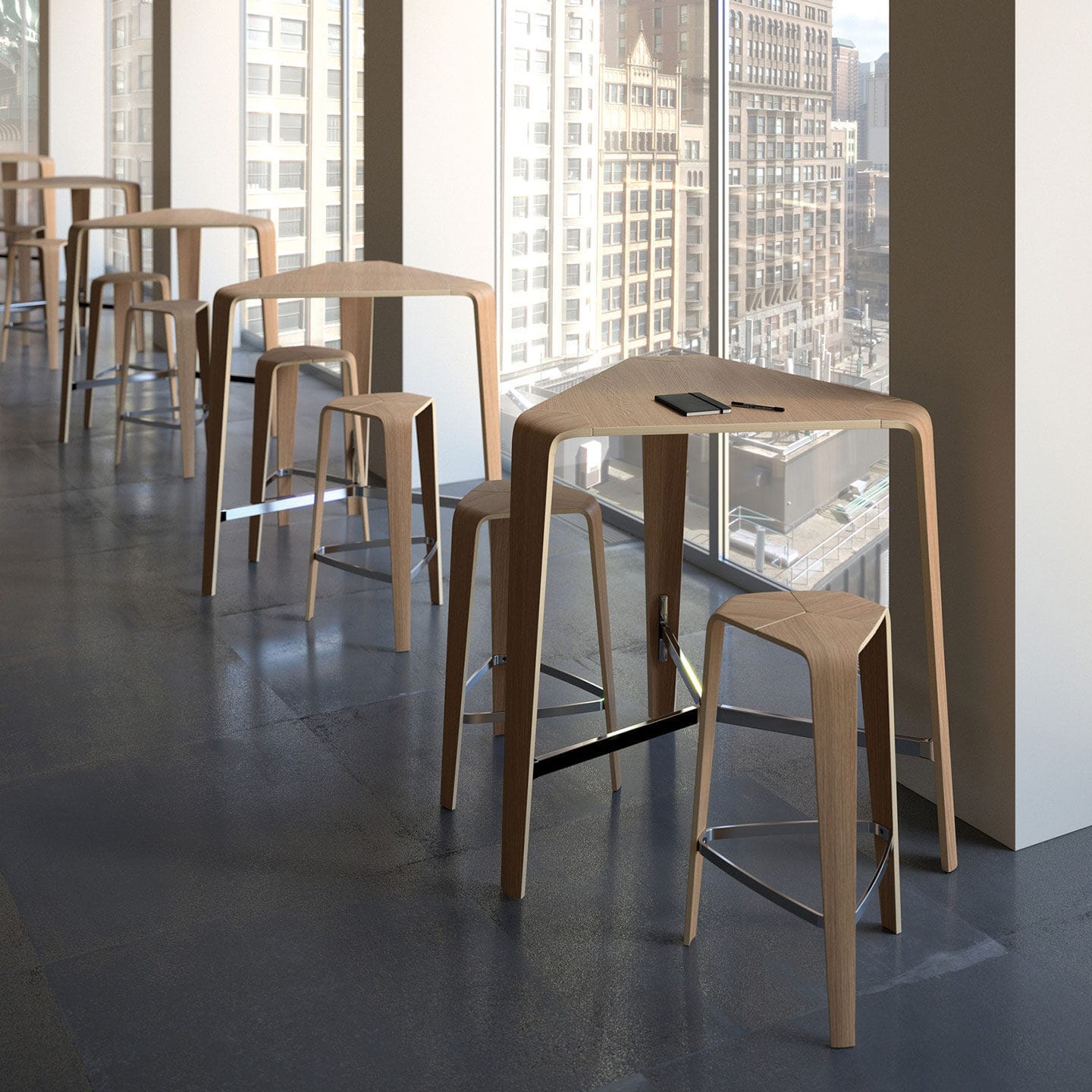 Minimalist design high bar table - HOC - Haworth Europe - laminated ...