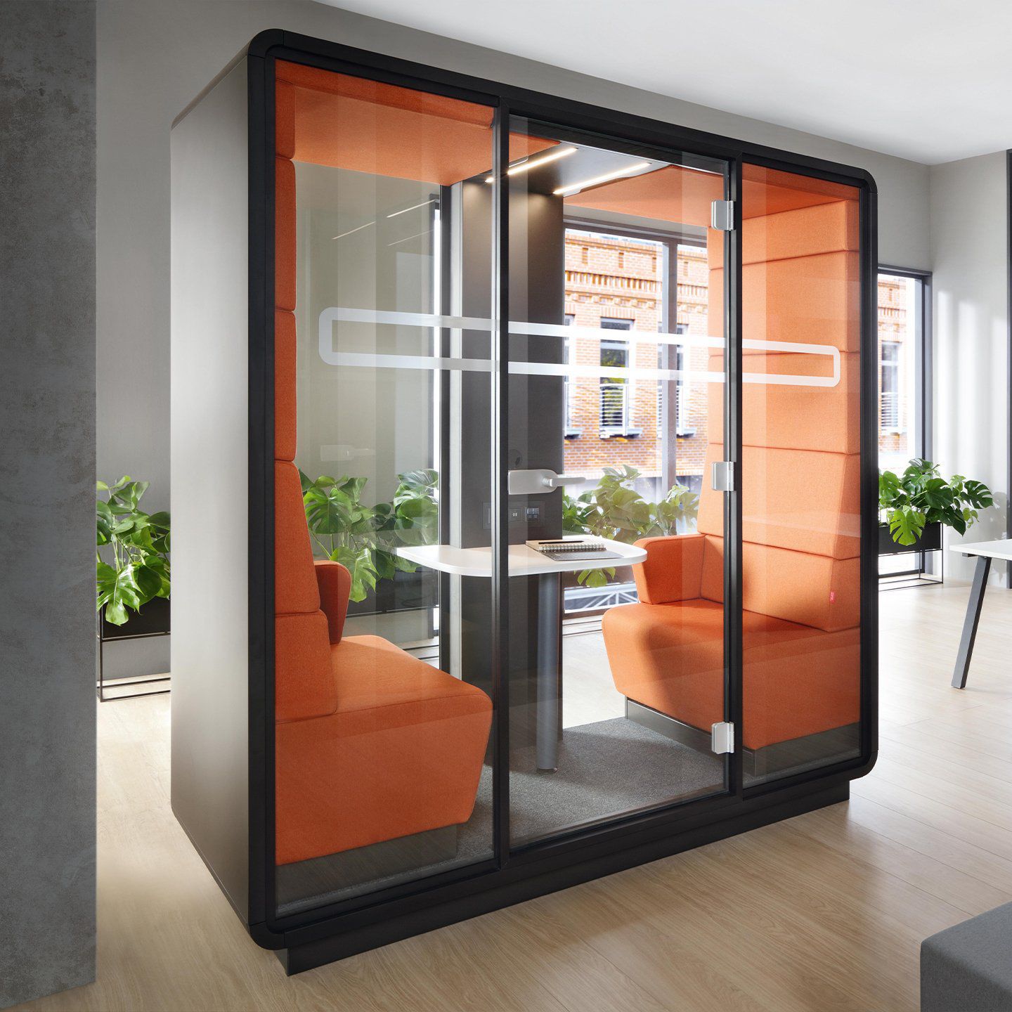 Acoustic privacy office space - HUSHMEET - Haworth Europe - glazed ...