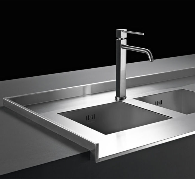 Steel countertop - RISER - STEEL TIME SRL - kitchen