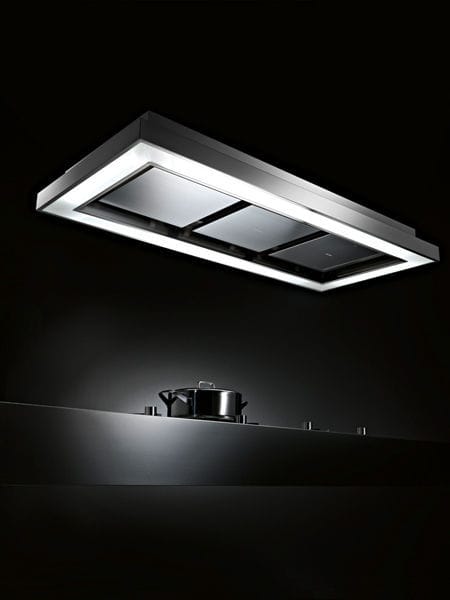 Ceiling-mounted range hood - STEEL TIME SRL - with built-in lighting