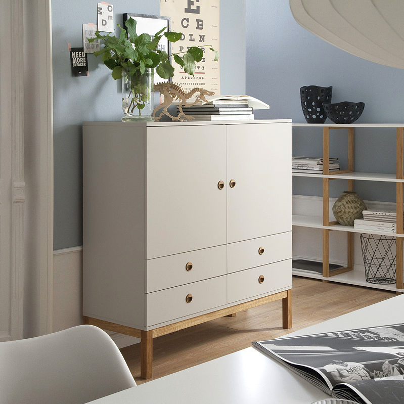High sideboard - FRESH : 3566 - Tenzo AB - Scandinavian design / oak / gray