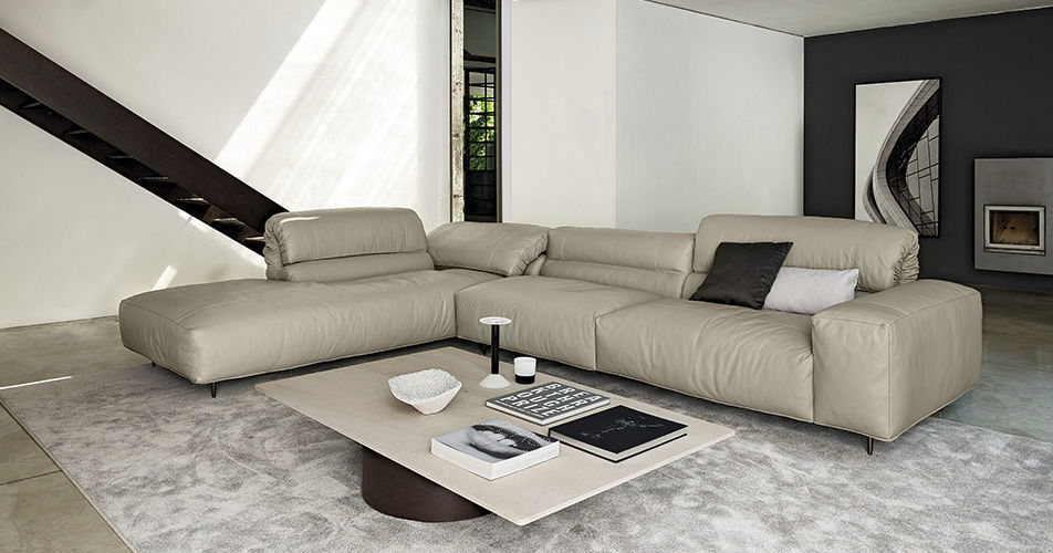 Modular sofa - CRAZY DIAMOND - arketipo - contemporary / fabric / leather