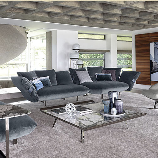 Modular sofa - SMOOTH OPERATOR - arketipo - contemporary / fabric / leather