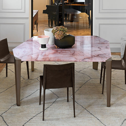 Contemporary dining table - MILESTONE - arketipo - marble / quartz ...