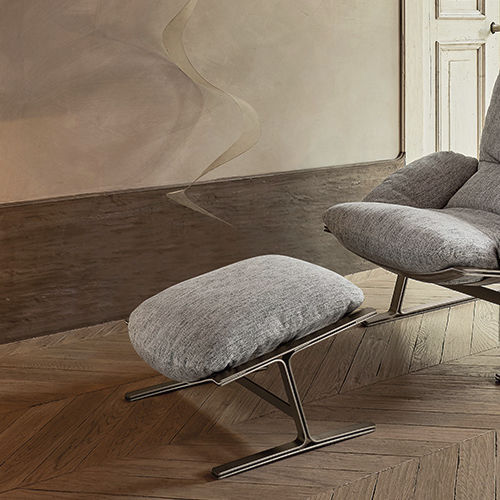 Contemporary footrest - BELAIR - arketipo - fabric / leather