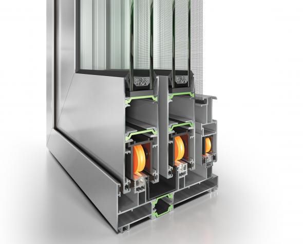 Aluminum sliding system - ES38 - ETEM - door / window / thermal