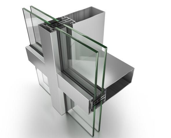 Panel curtain wall - EF50 - ETEM - metal and glass / decorative ...