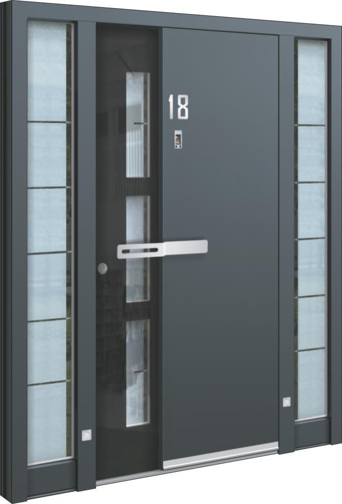 Entry door - AA 225 - INOTHERM - glass / aluminum / stainless steel