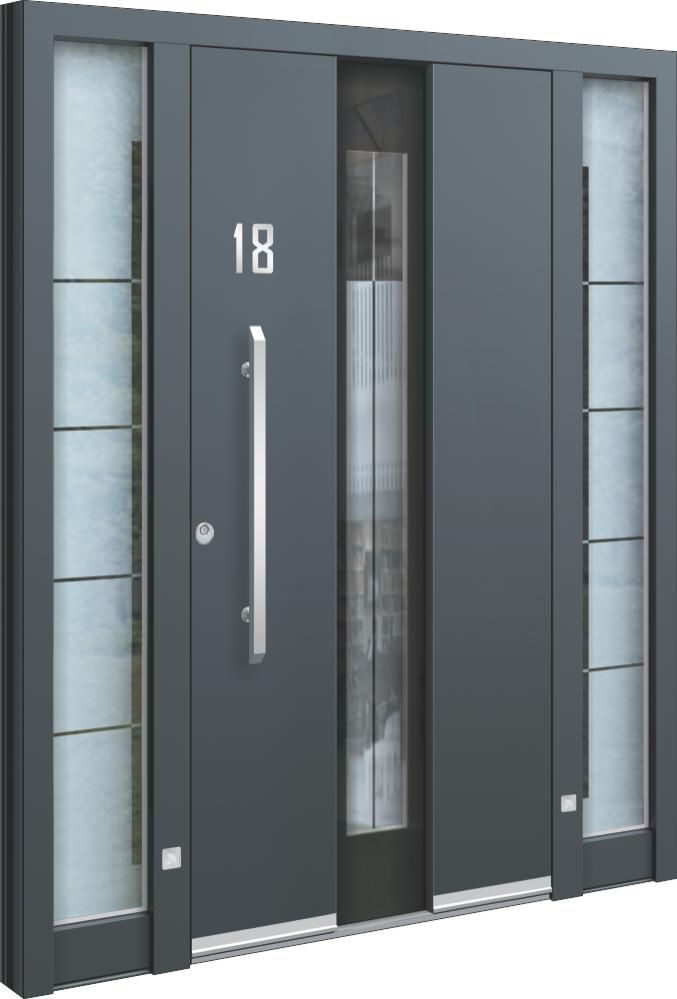 Entry door - AA 230 - INOTHERM - glass / aluminum / stainless steel