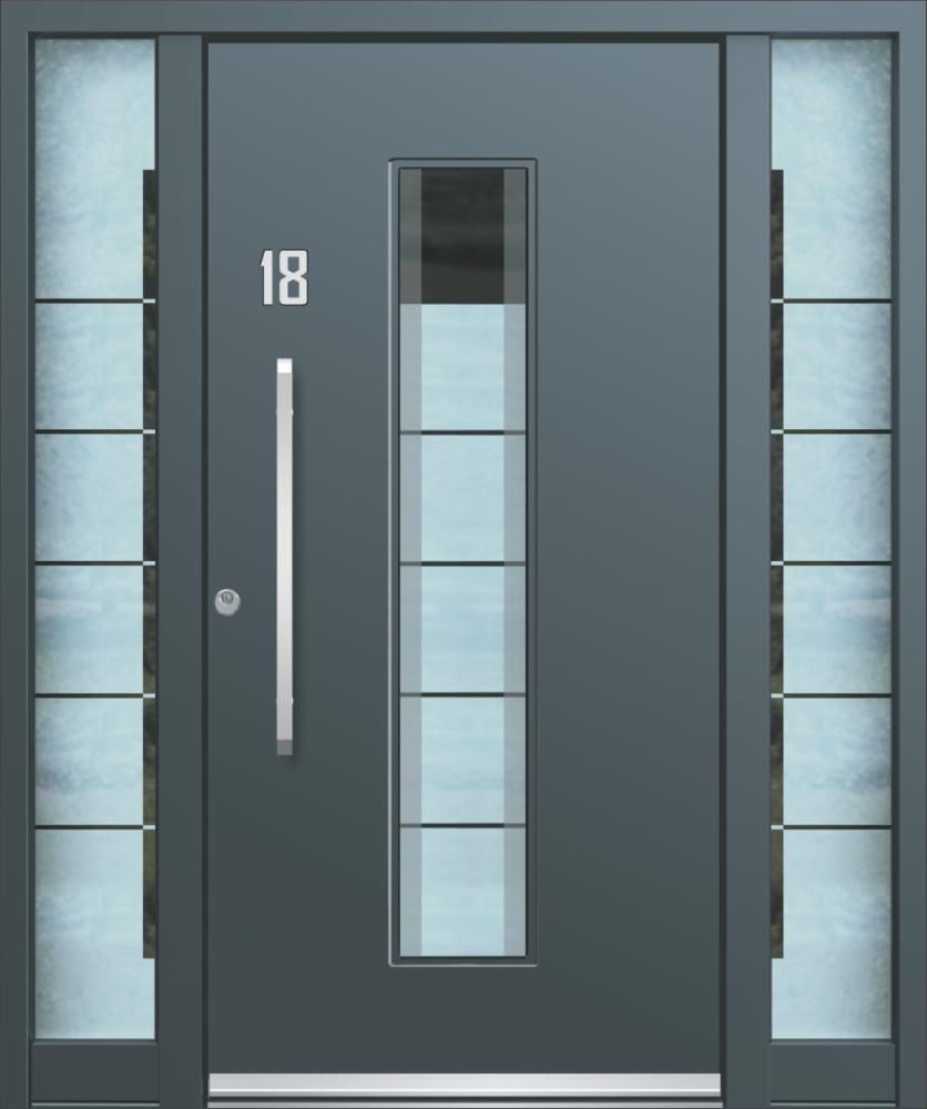 Entry door - AGE 1113 - INOTHERM - glass / aluminum / stainless steel