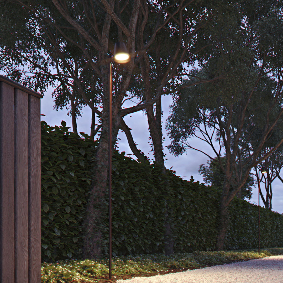 Garden bollard light - PARKER - Royal Botania - contemporary / brass / LED