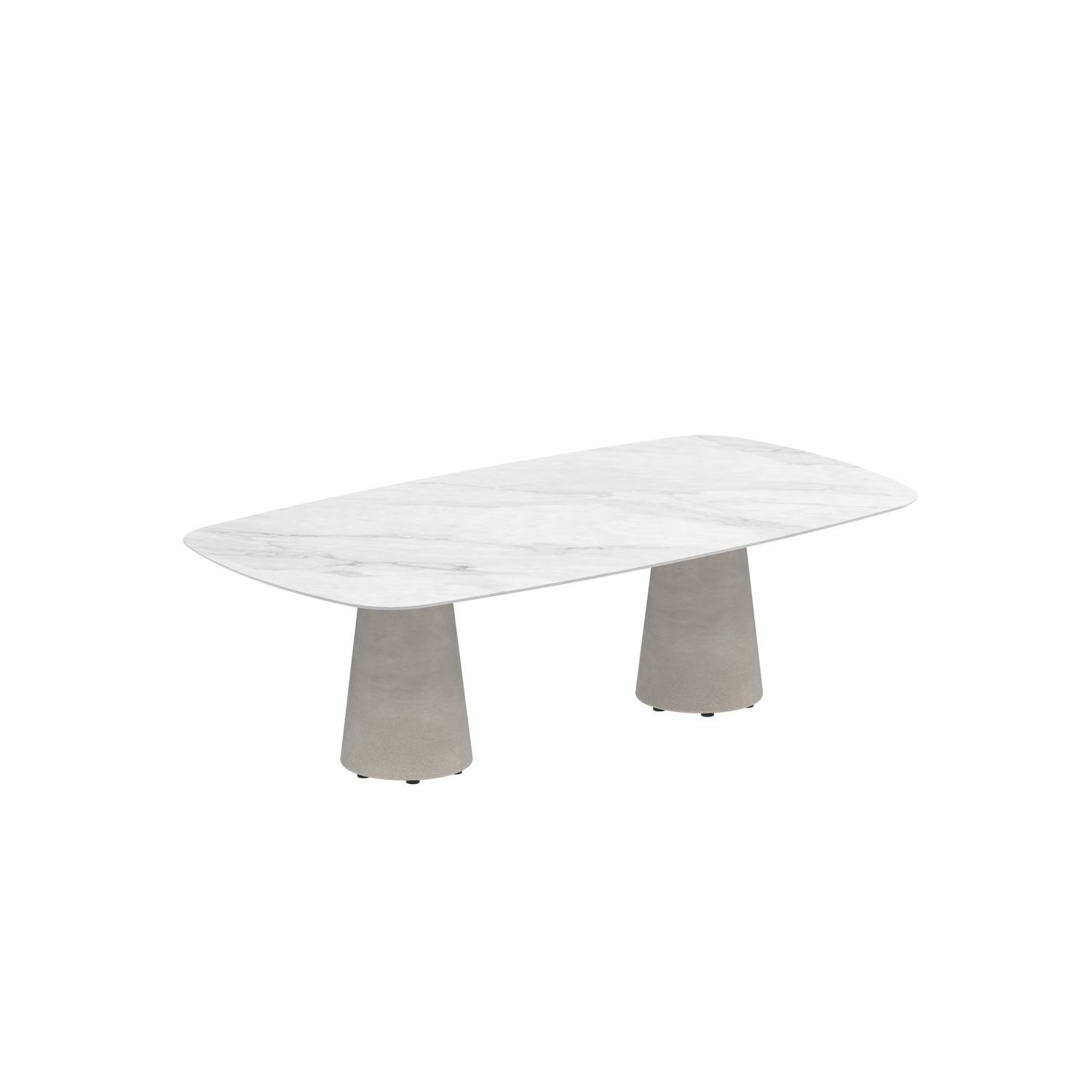 Contemporary dining table - CONIX - Royal Botania - teak / ceramic / concrete