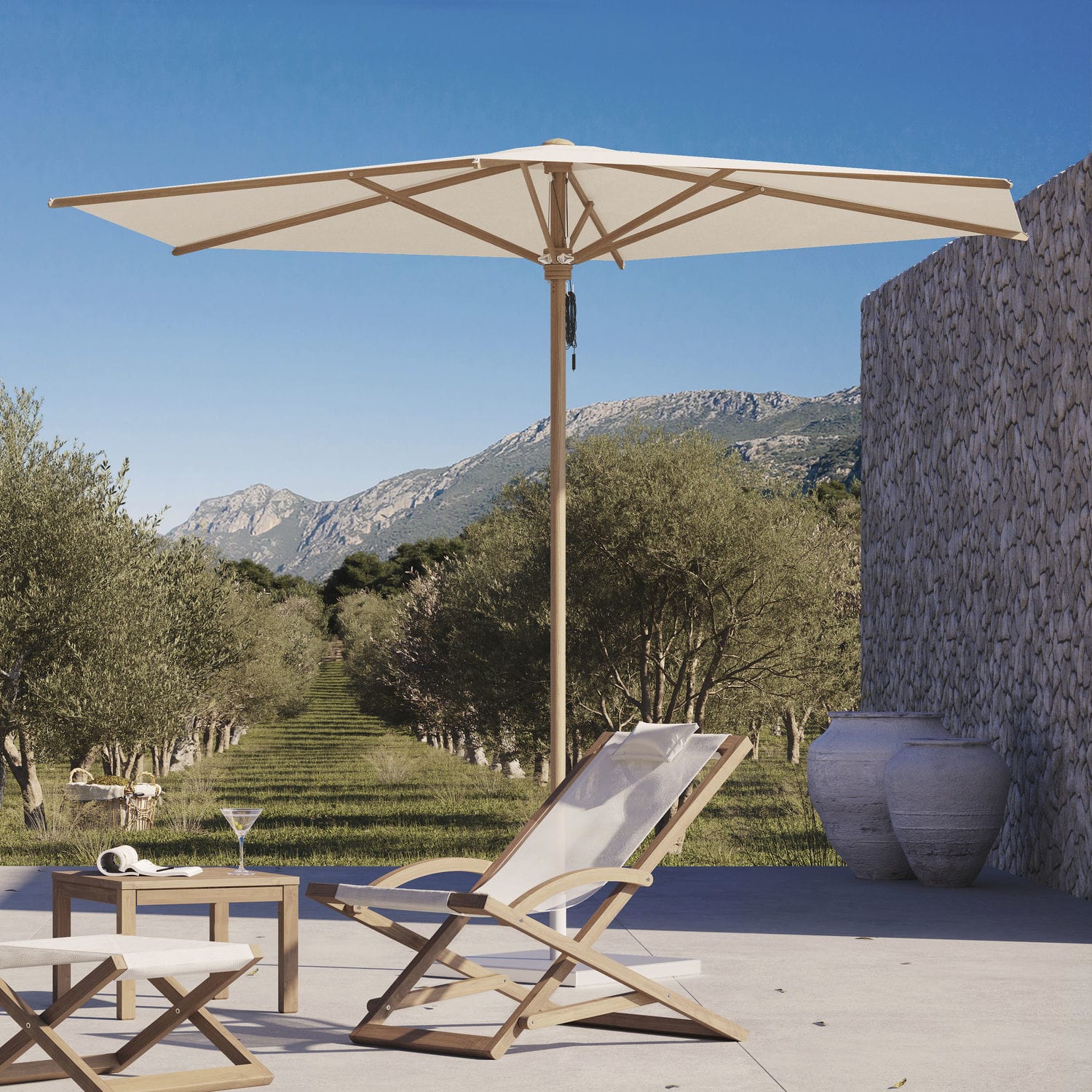 Hexagonal parasol - SHADY SLIM - Royal Botania - mast-centered ...