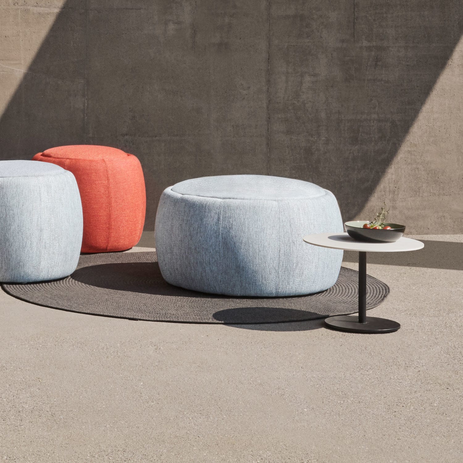 Contemporary pouf - TONO 70 - Royal Botania - fabric / round / with storage compartment