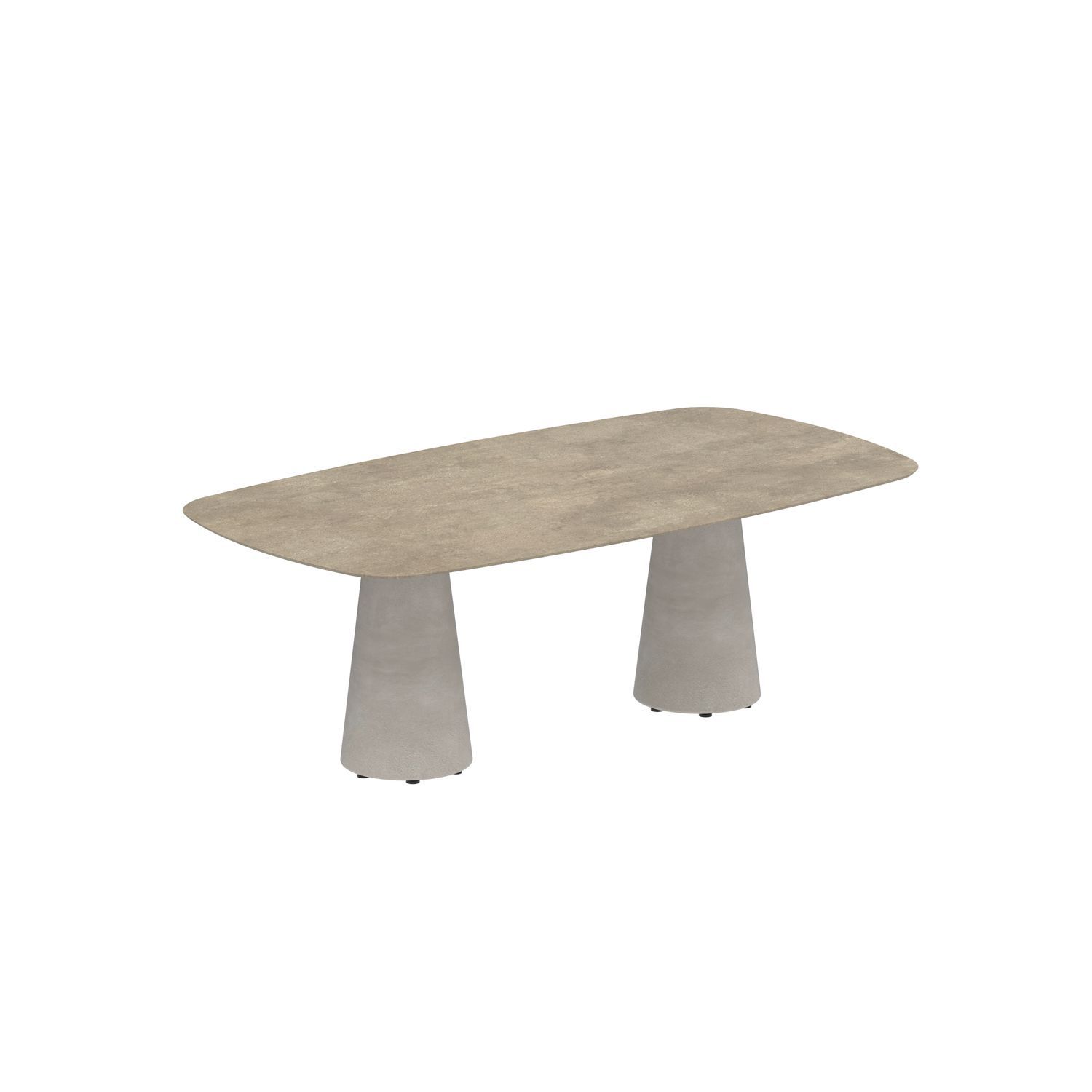 Contemporary dining table - CONIX - Royal Botania - teak / ceramic / concrete base