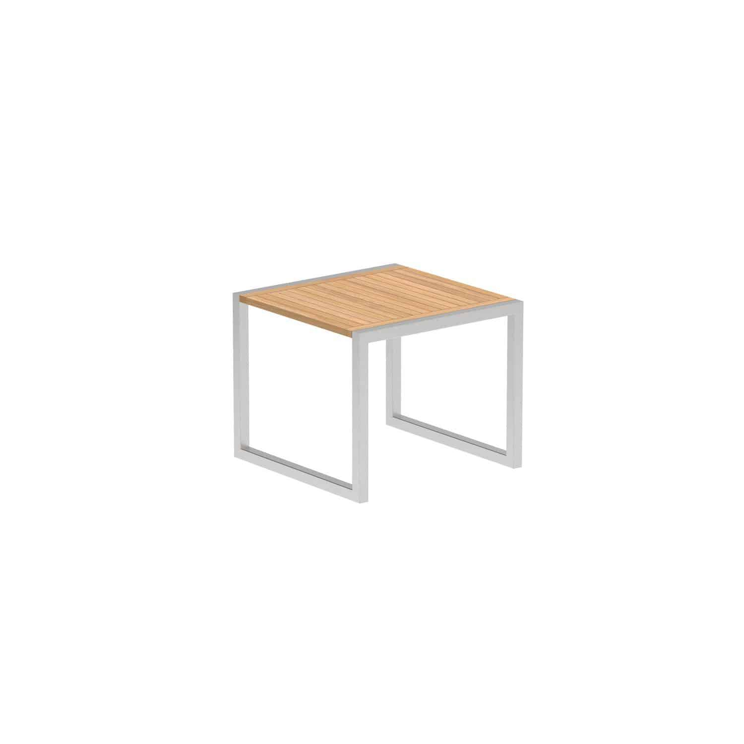 Contemporary dining table - NINIX - Royal Botania - ceramic / stainless steel base / square