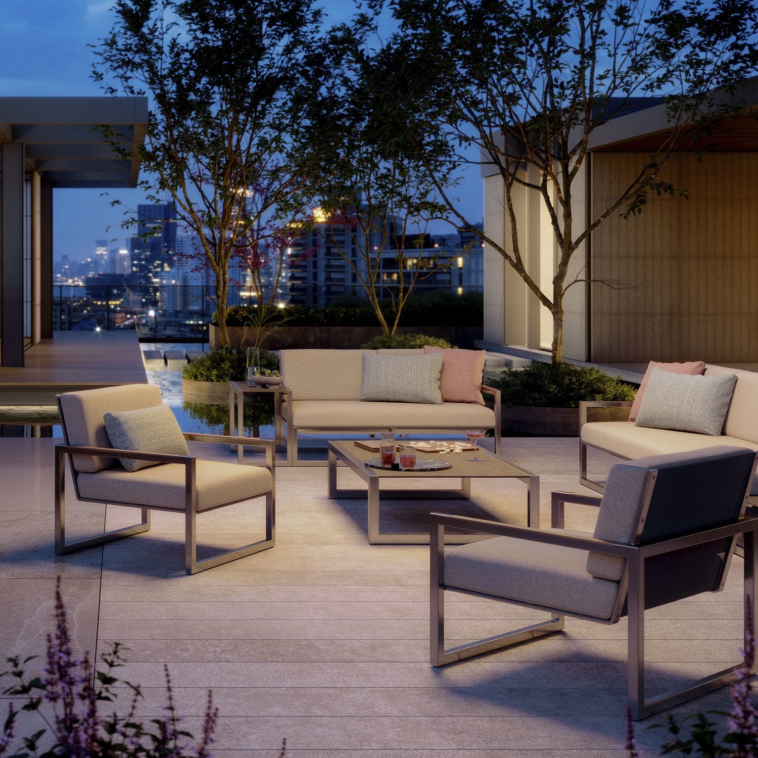 Contemporary sofa - NINIX - Royal Botania - outdoor / Batyline® / with armrests