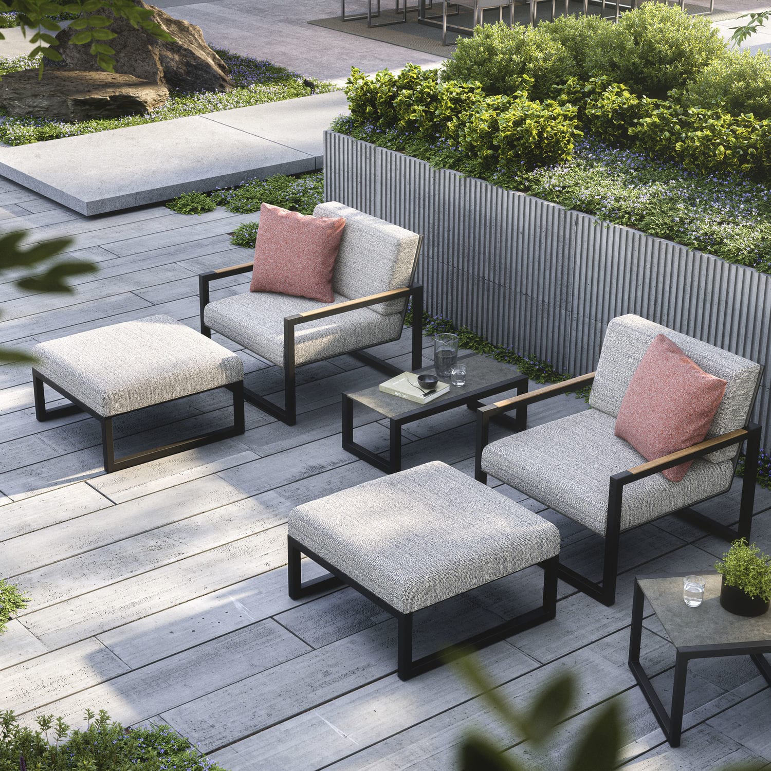 Contemporary footrest - NINIX - Royal Botania - Batyline® / stainless ...