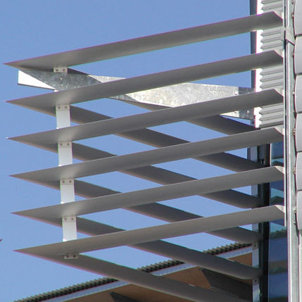 Aluminum solar shading - VS-H-300-SH - MLL-HAMBURG® - for facade ...