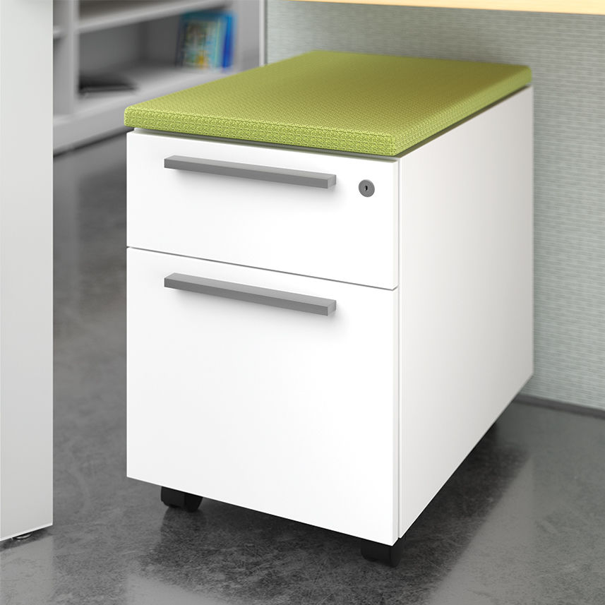 Metal office unit - ALIGN - Allsteel - laminate / 2-drawer / on casters