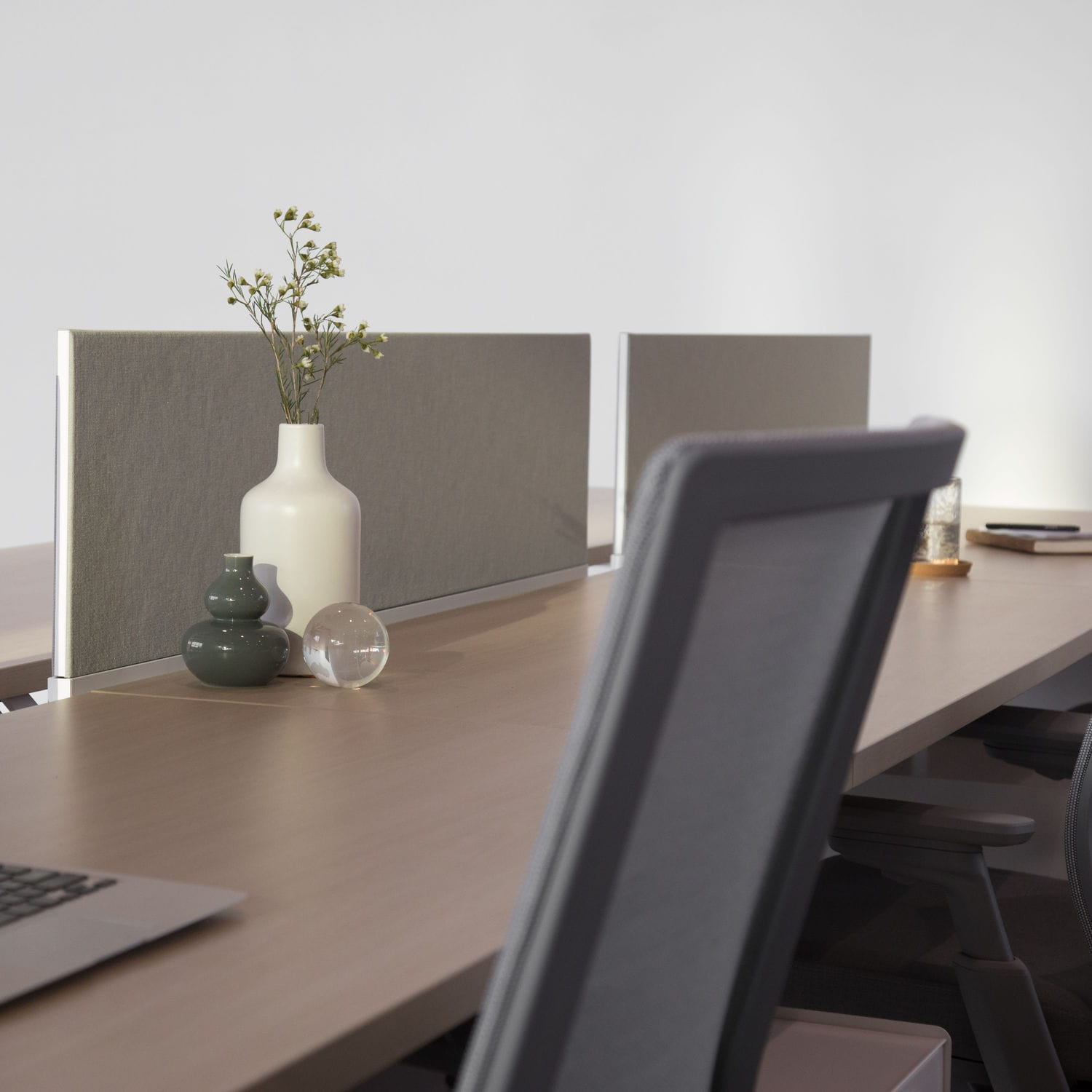 Desk mounted office divider - FURTHER - Allsteel - fabric / glass ...