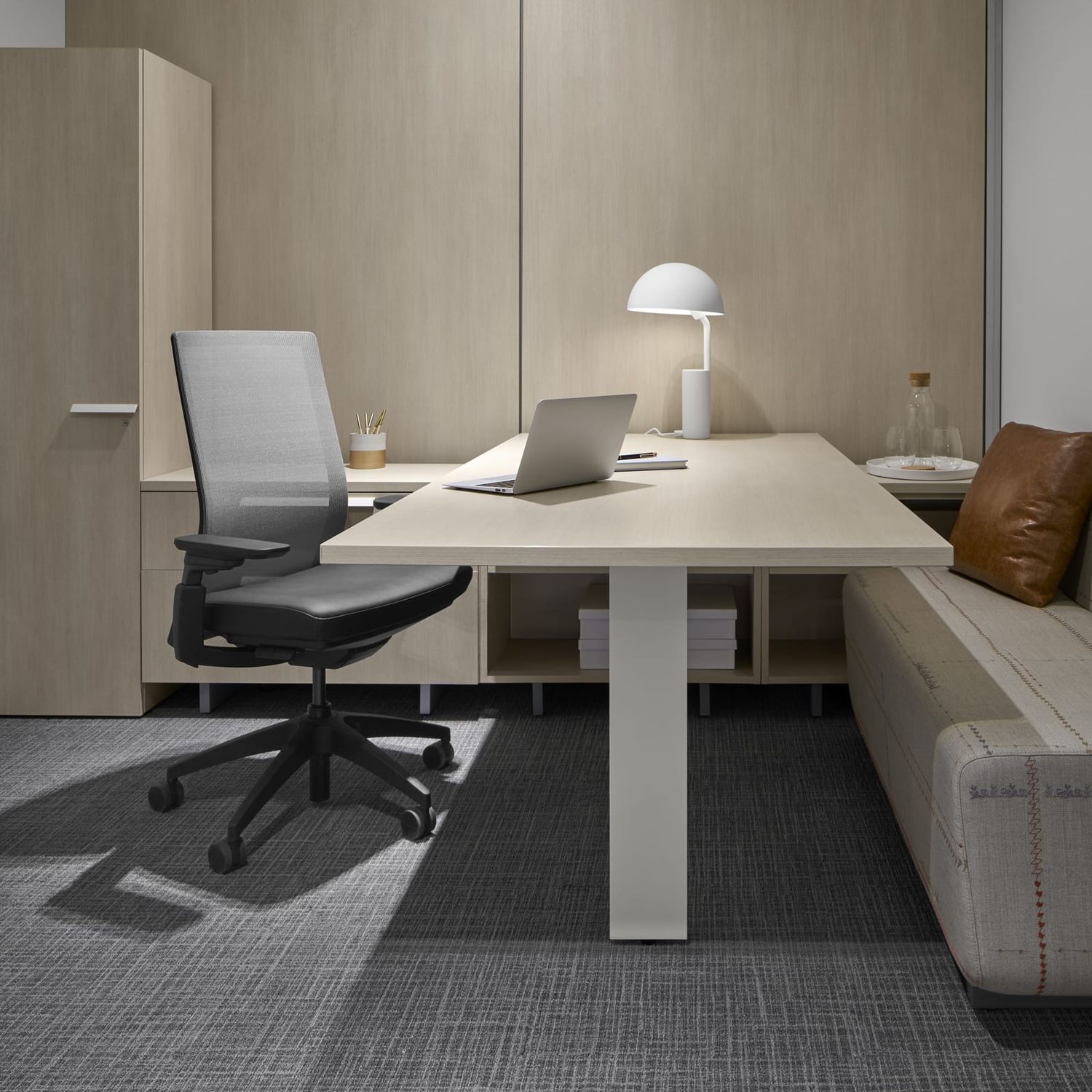 Wall-mounted desk - APPROACH - Allsteel - contemporary / laminate / corner