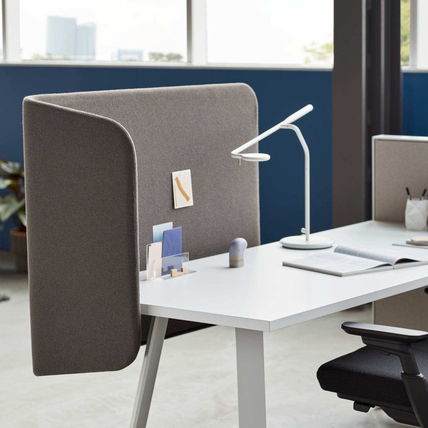 Desk mounted office divider - UNIVERSAL - Allsteel - fabric / modular ...