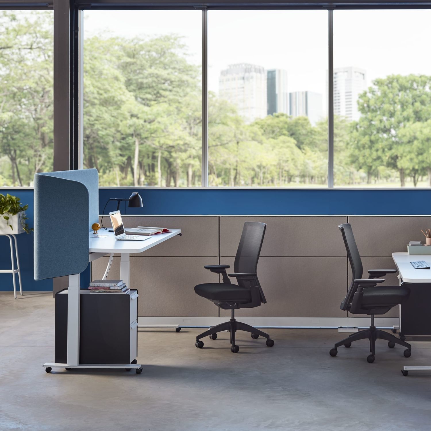 Desk mounted office divider - STRIDE - Allsteel - floor-mounted ...