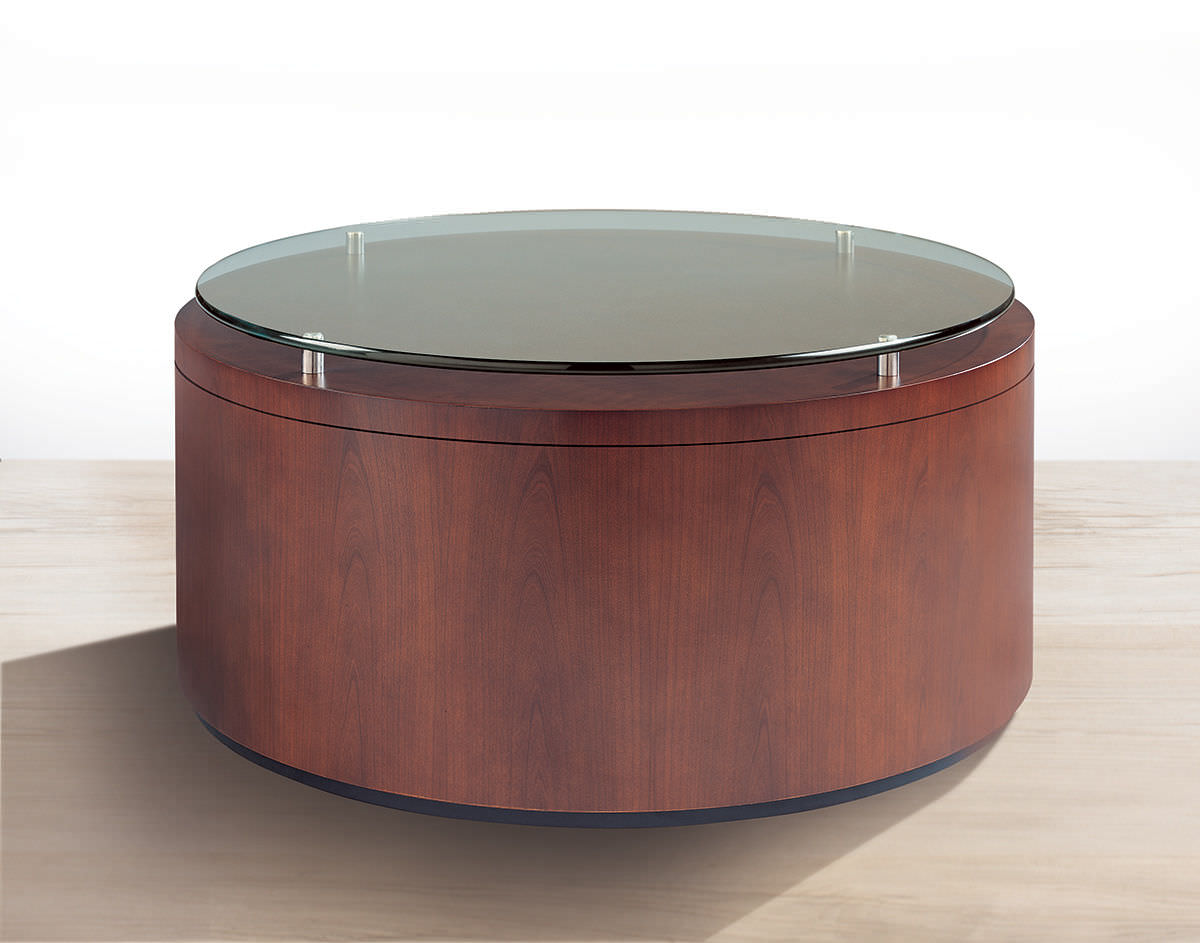 Contemporary coffee table - AROUND TOWN - DAR RAN - glass / round / 100 ...