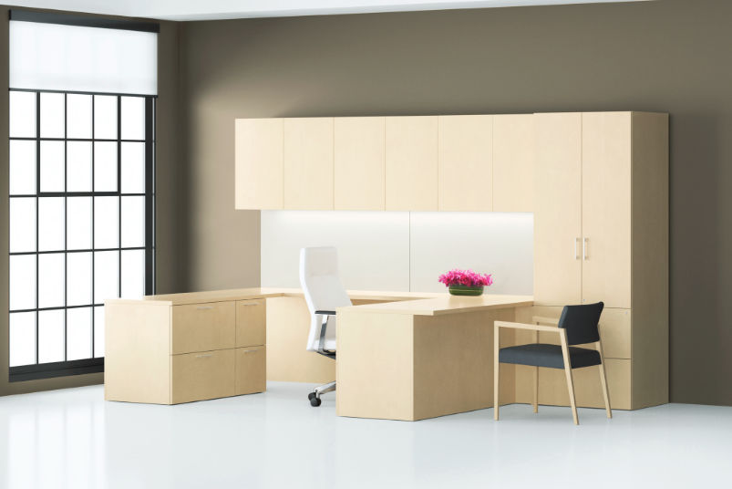 Workstation desk - TRIO - Gunlocke - contemporary / wooden / corner