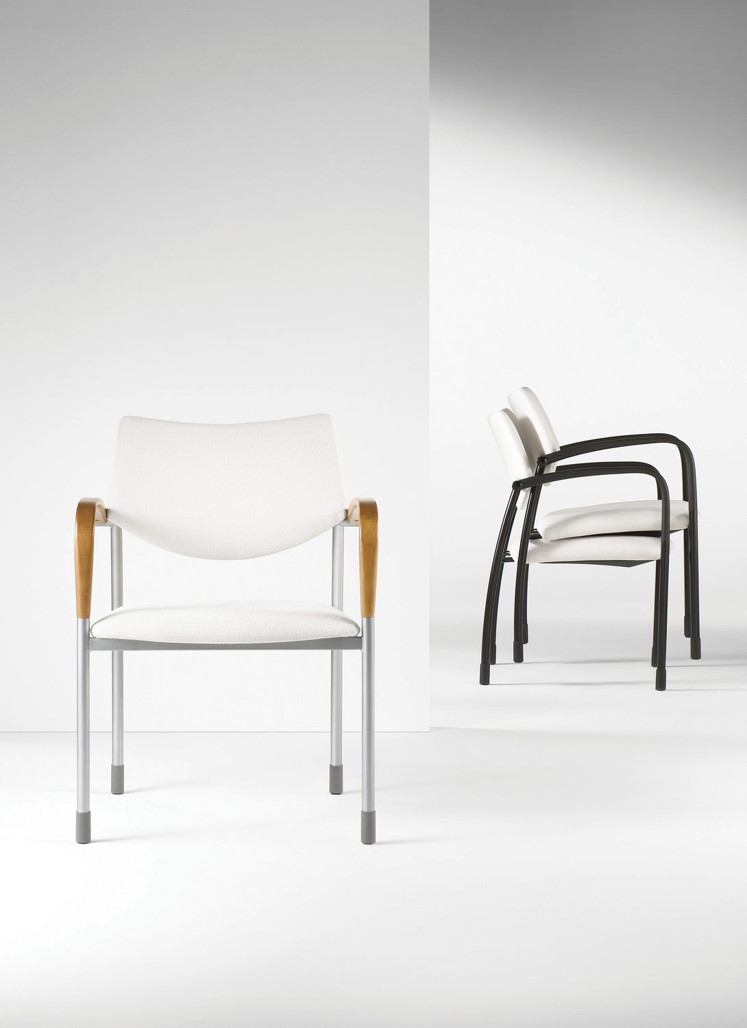 Contemporary visitor chair - MOLTI - Gunlocke - fabric / wooden ...