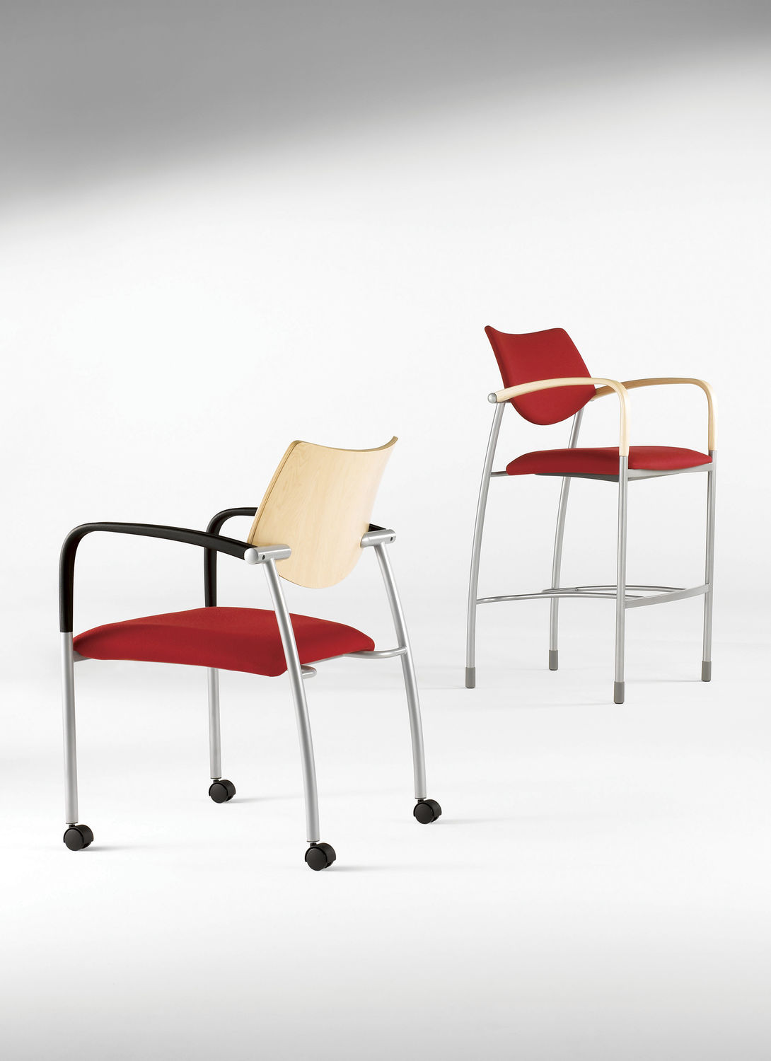 Contemporary visitor chair - MOLTI - Gunlocke - fabric / wooden ...