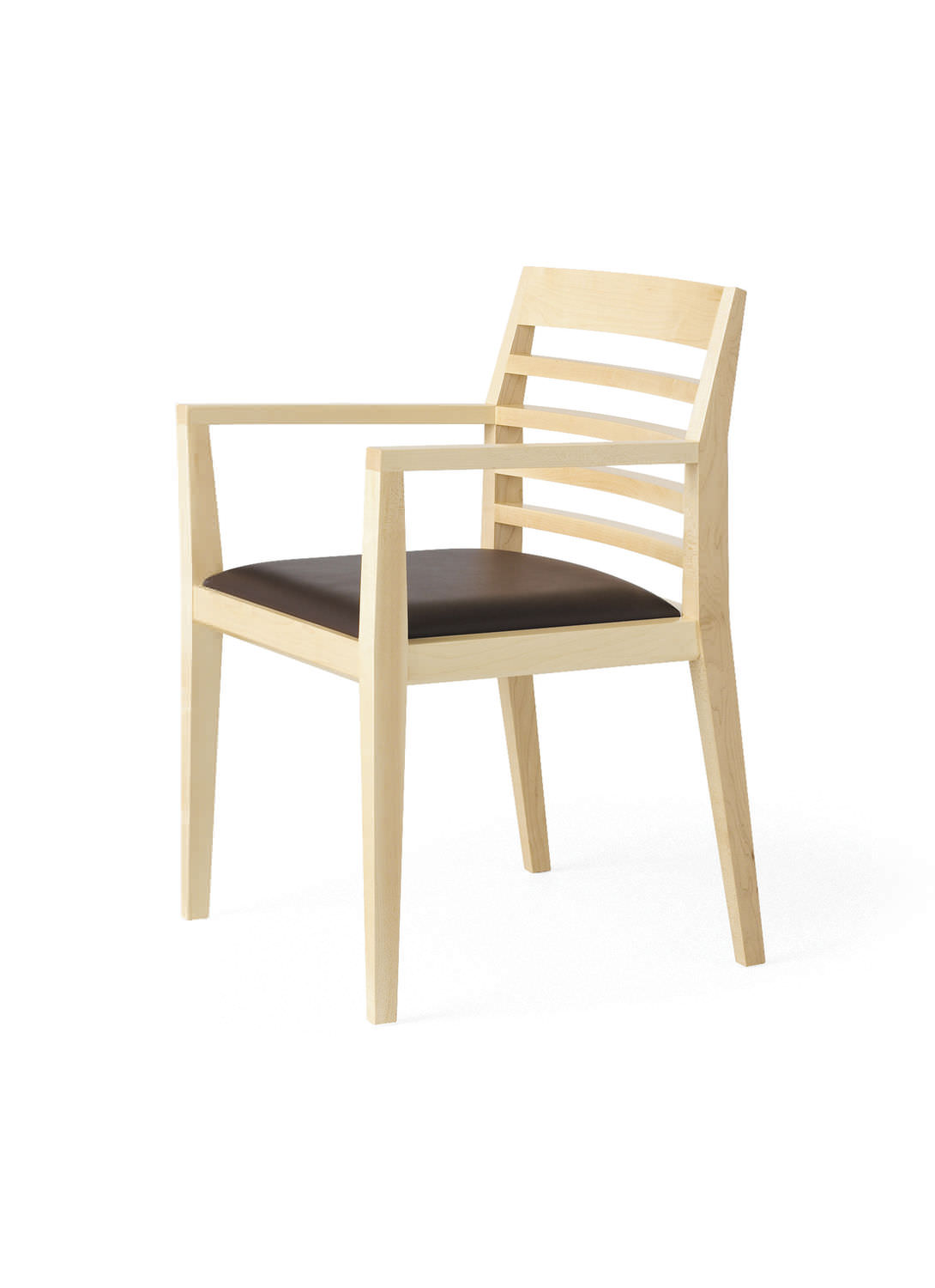 Classic visitor chair - STRETTO - Gunlocke - fabric / wooden base ...