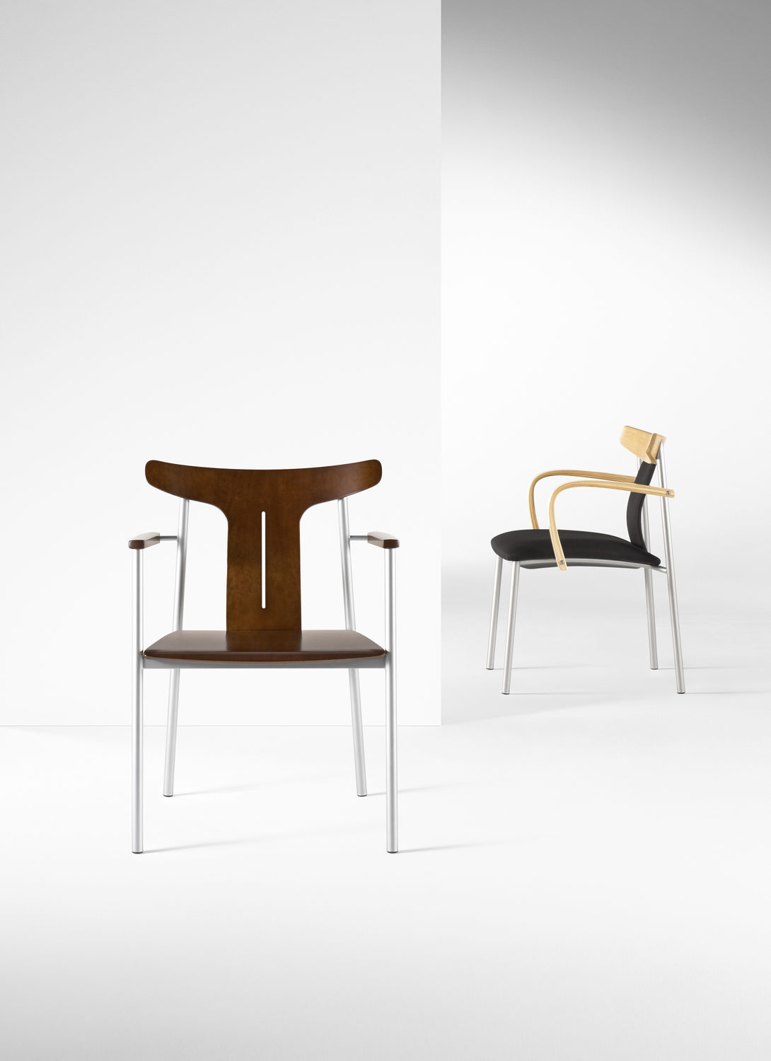 Contemporary visitor chair - VILI - Gunlocke - fabric / wooden ...