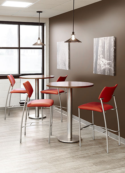 Contemporary bar chair - MOLTI - Gunlocke - indoor / fabric / leather