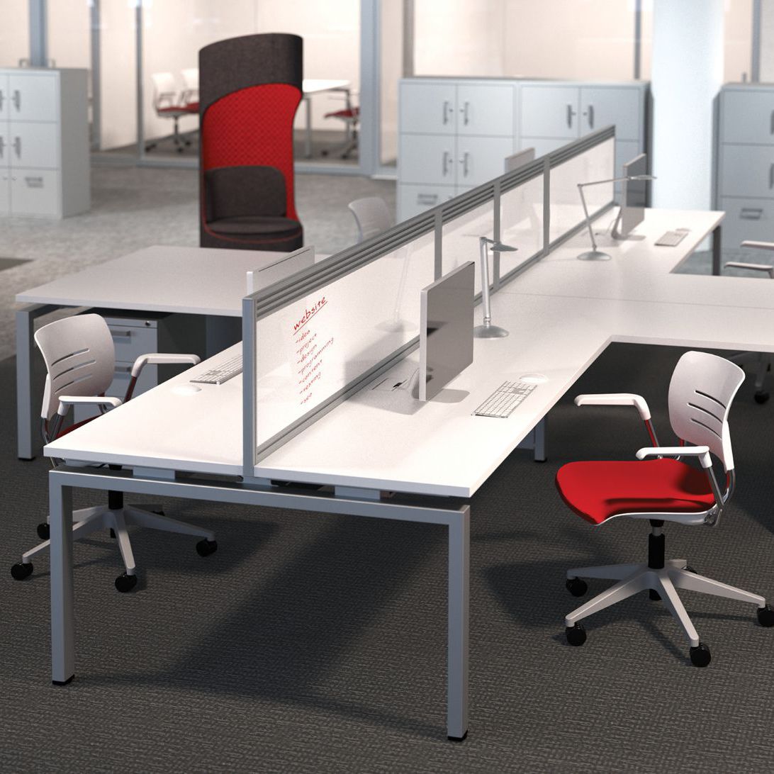 Desk mounted office divider - CONNECTION ZONE - KI - laminate / steel ...
