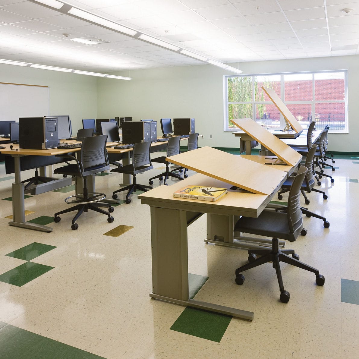 Free-standing desk - GENESIS - KI - contemporary / wooden / steel