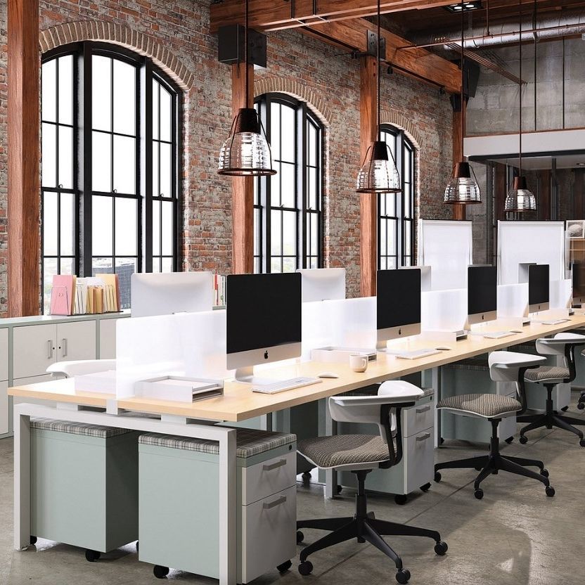 Desk mounted office divider - CONNECTION ZONE - KI - laminate / steel ...