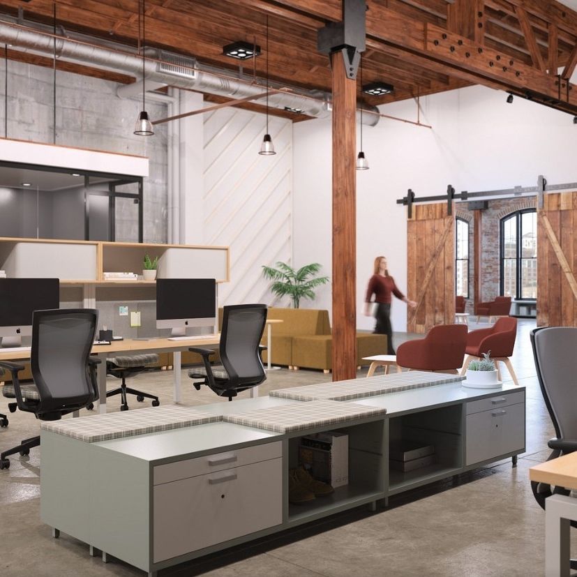 Low filing cabinet - CONNECTION ZONE - KI - steel / laminate / shell