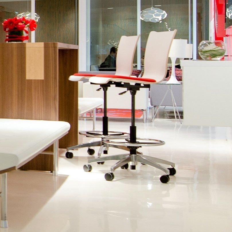 Contemporary office stool - APPLY - KI - polyethylene / plywood / laminate