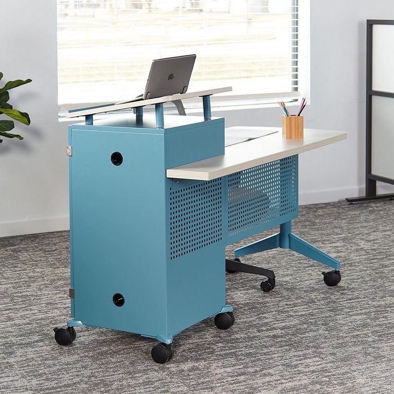 Conference lectern - INSTRUCT - KI - stand-up / laminated wood / metal