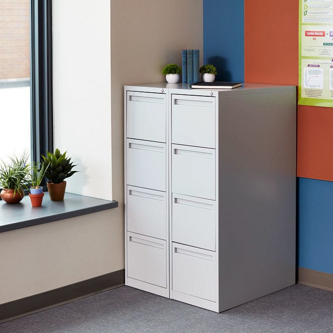 Low filing cabinet - 700 - KI - tall / aluminum / nickel