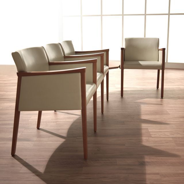 Steel beam chair - AFFINA - KI - fabric / wooden / leather